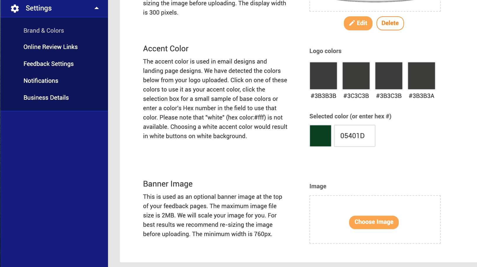 Add a Banner to Feedback Request Landing Pages - REVU Help Guide